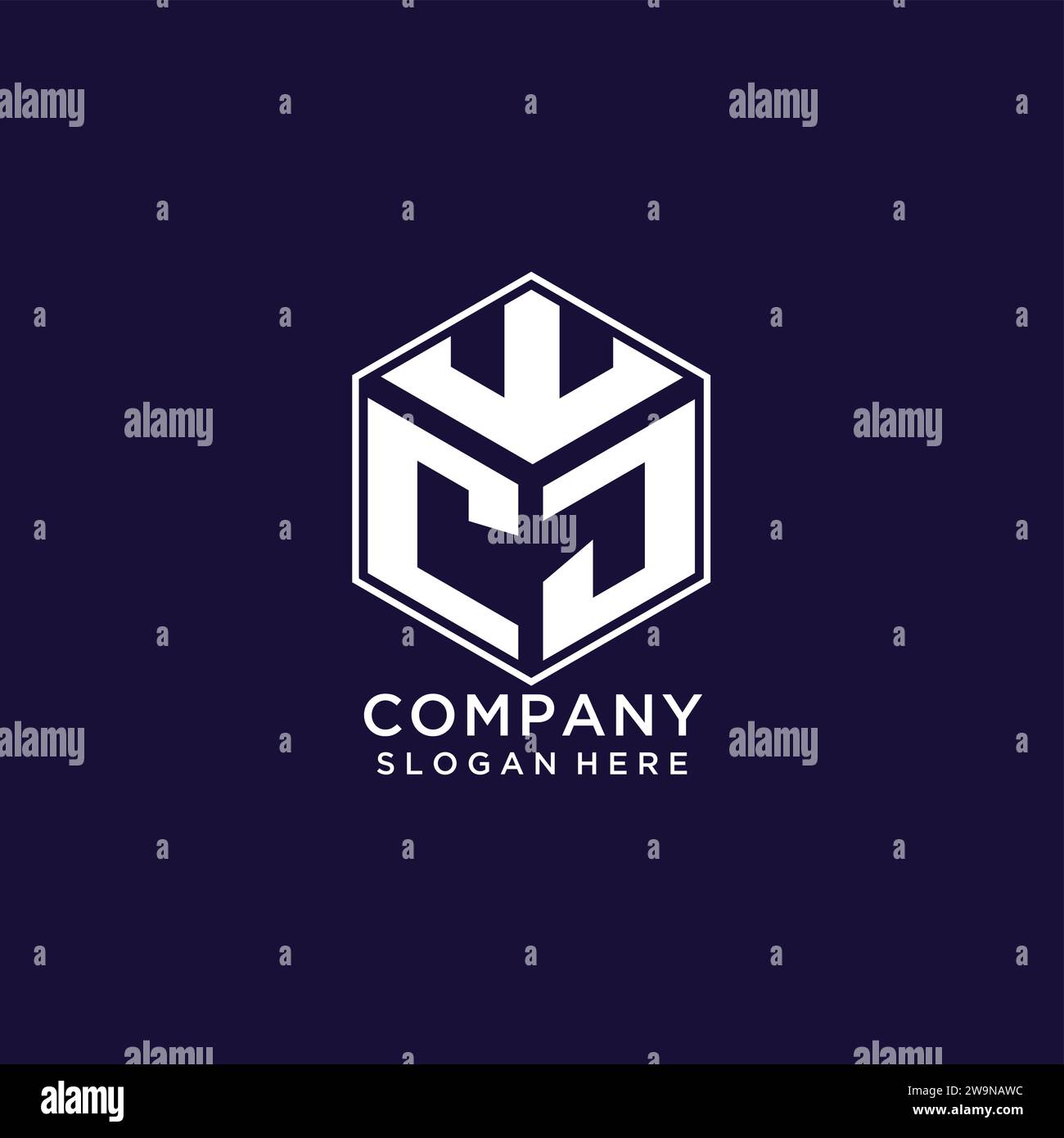 Initials CJ logo hexagon shape, creative geometric logo design concept ...