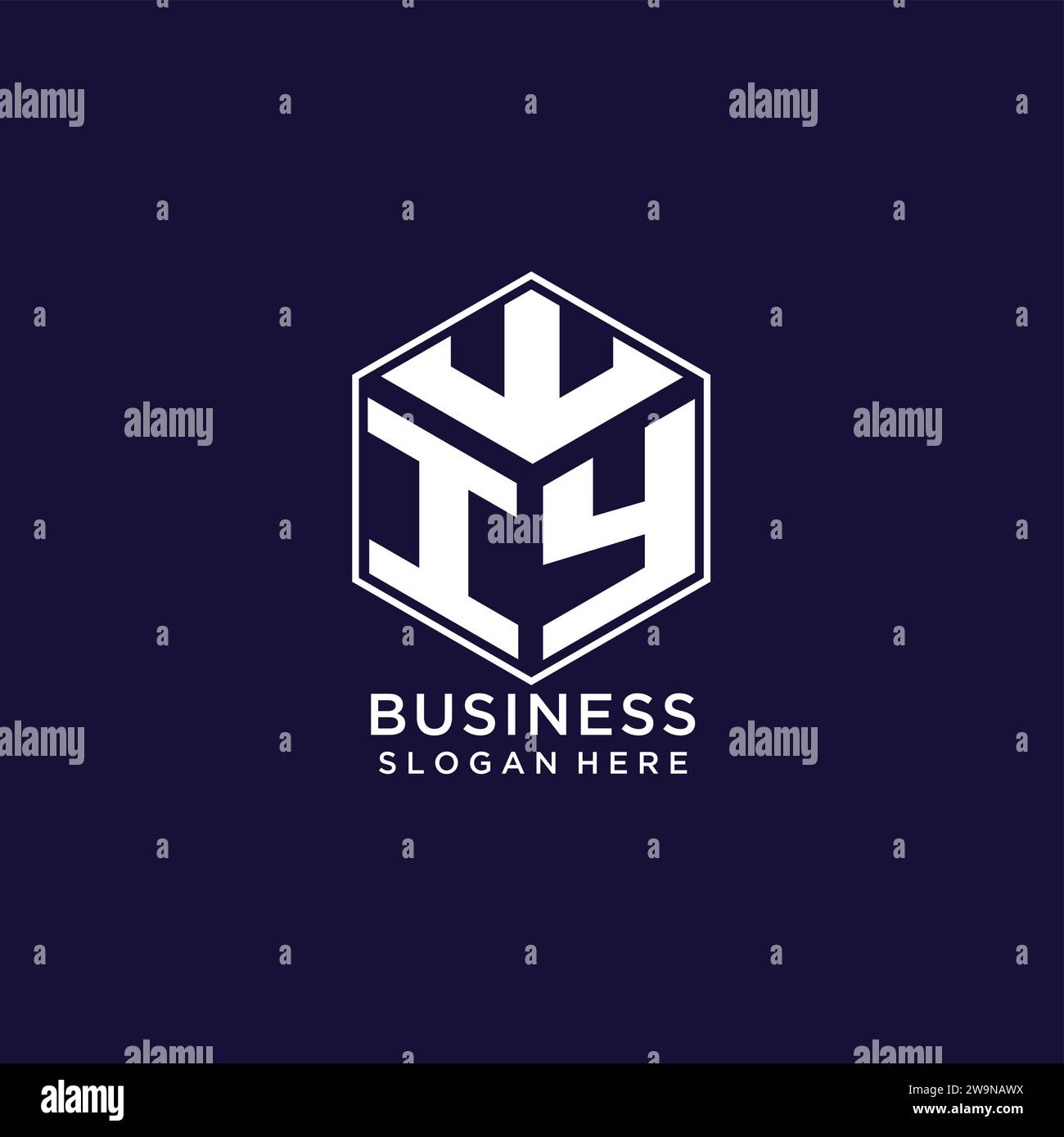 Initials IY logo hexagon shape, creative geometric logo design concept ...