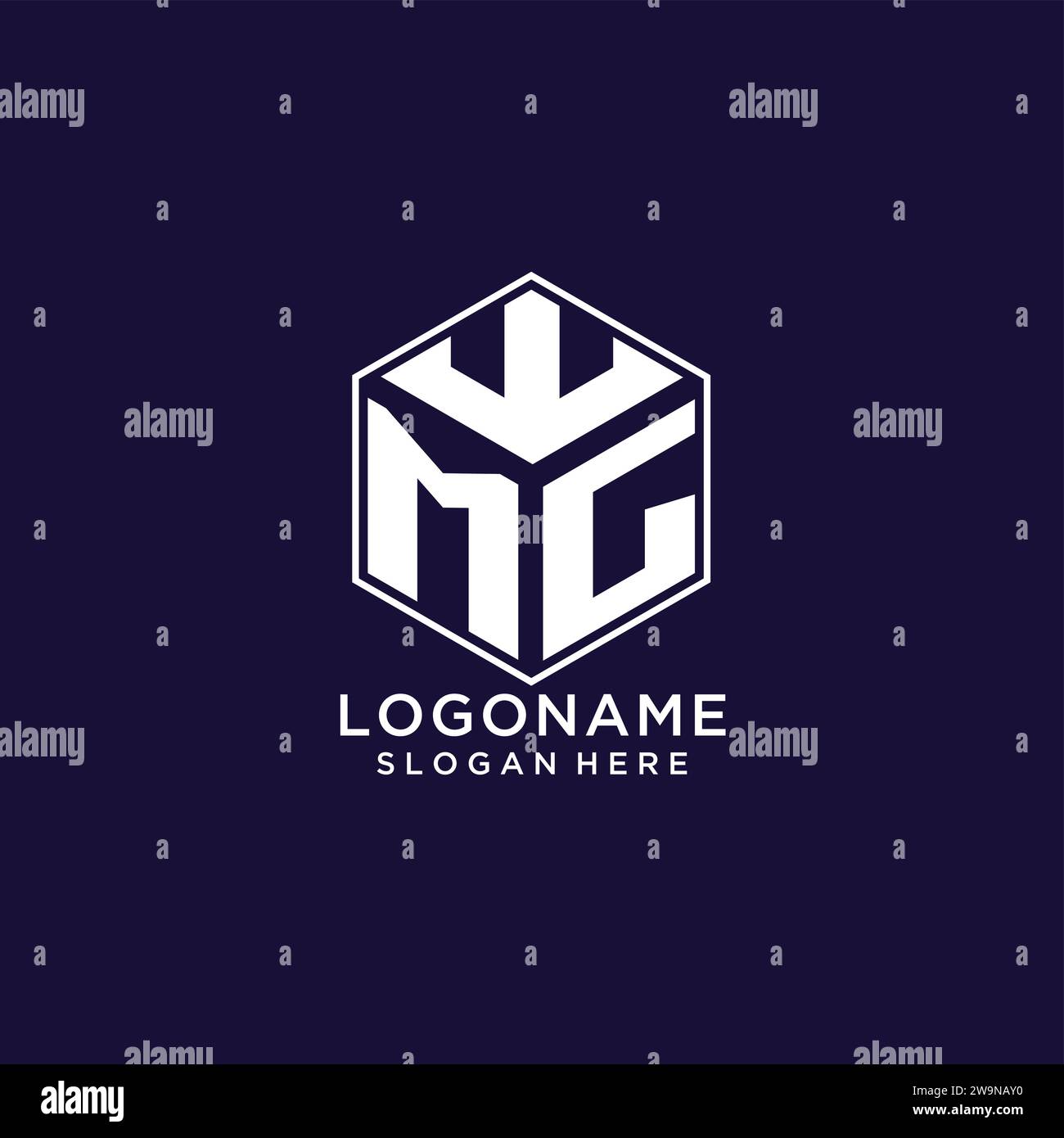 Initials MG logo hexagon shape, creative geometric logo design concept ...