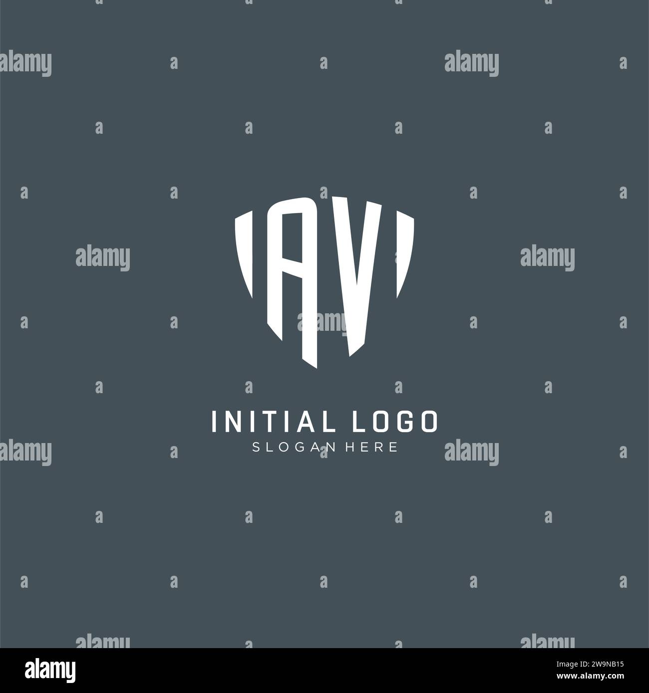 Initials AV logo shield guard shape, creative logo design concept vector graphic Stock Vector ...