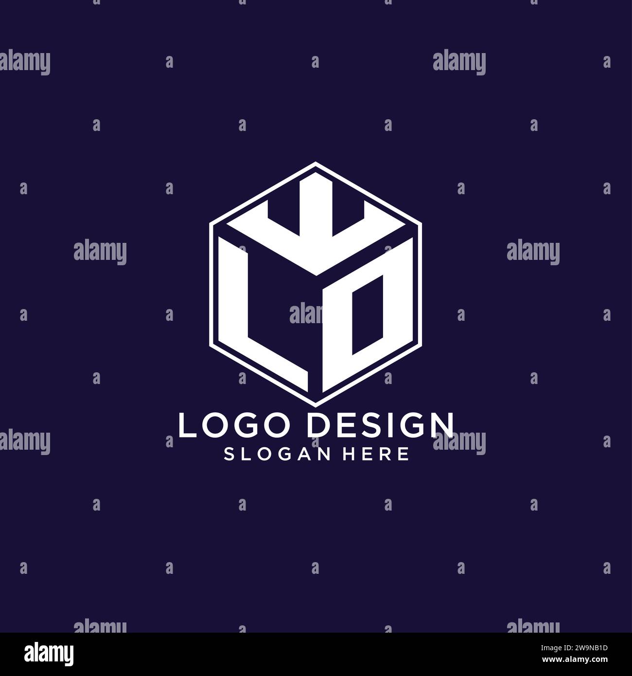 Initials LO logo hexagon shape, creative geometric logo design concept ...