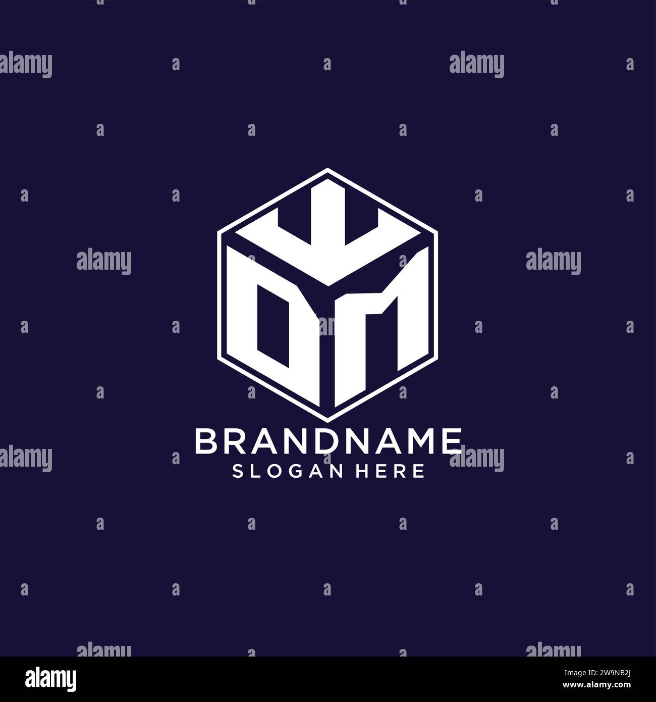 Initials DM logo hexagon shape, creative geometric logo design concept ...