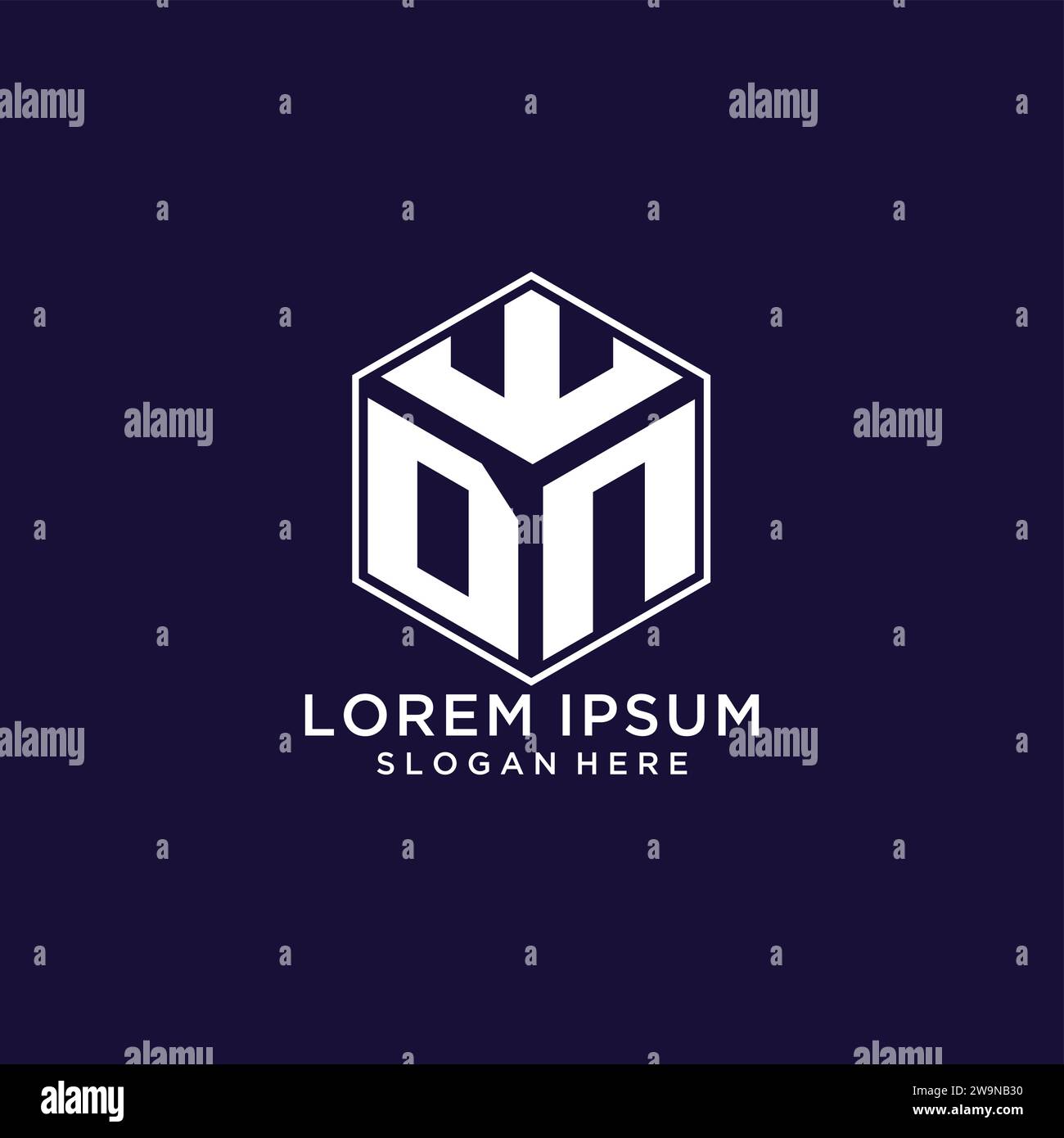Initials DN logo hexagon shape, creative geometric logo design concept ...