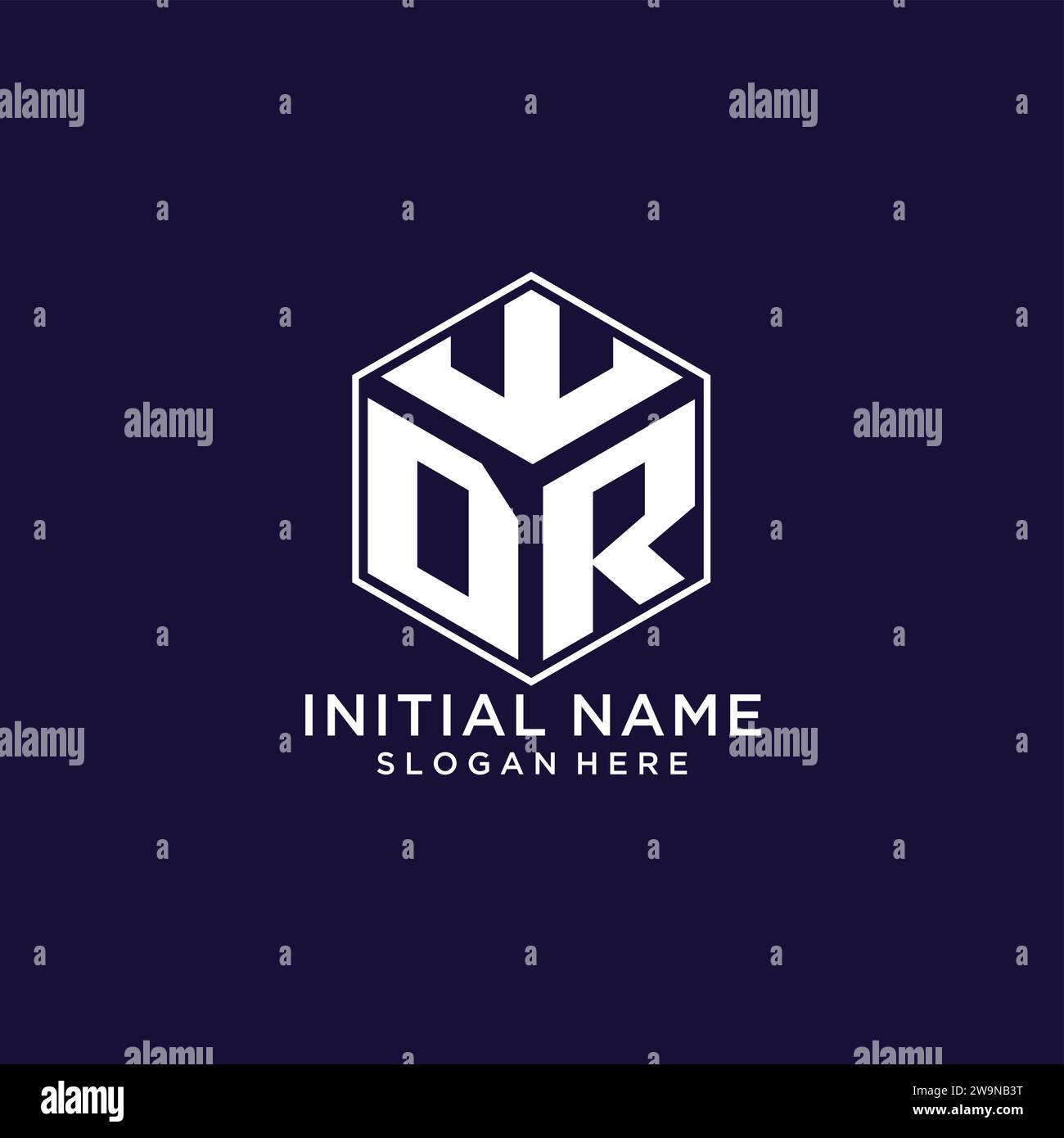 Initials DR logo hexagon shape, creative geometric logo design concept ...