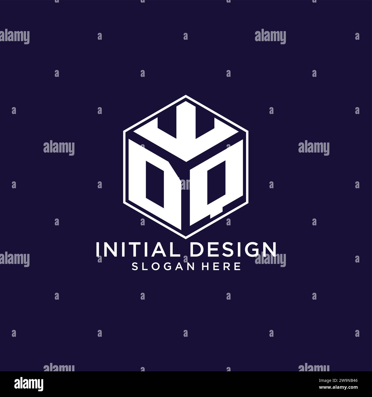 Initials DQ logo hexagon shape, creative geometric logo design concept ...