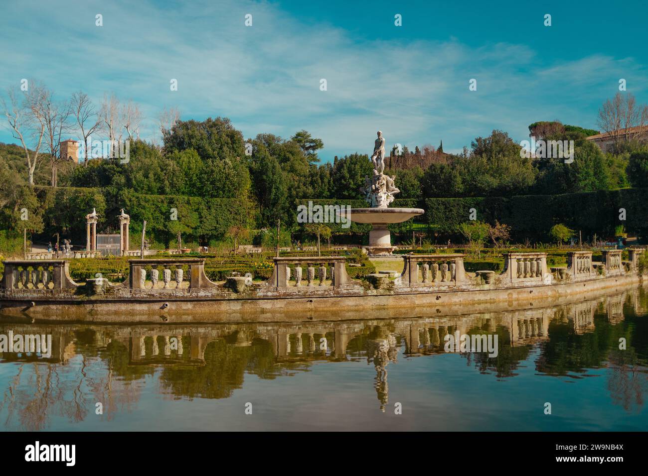 Sculptures and fountains of the Boboli gardens. Florence, Tuscany ...