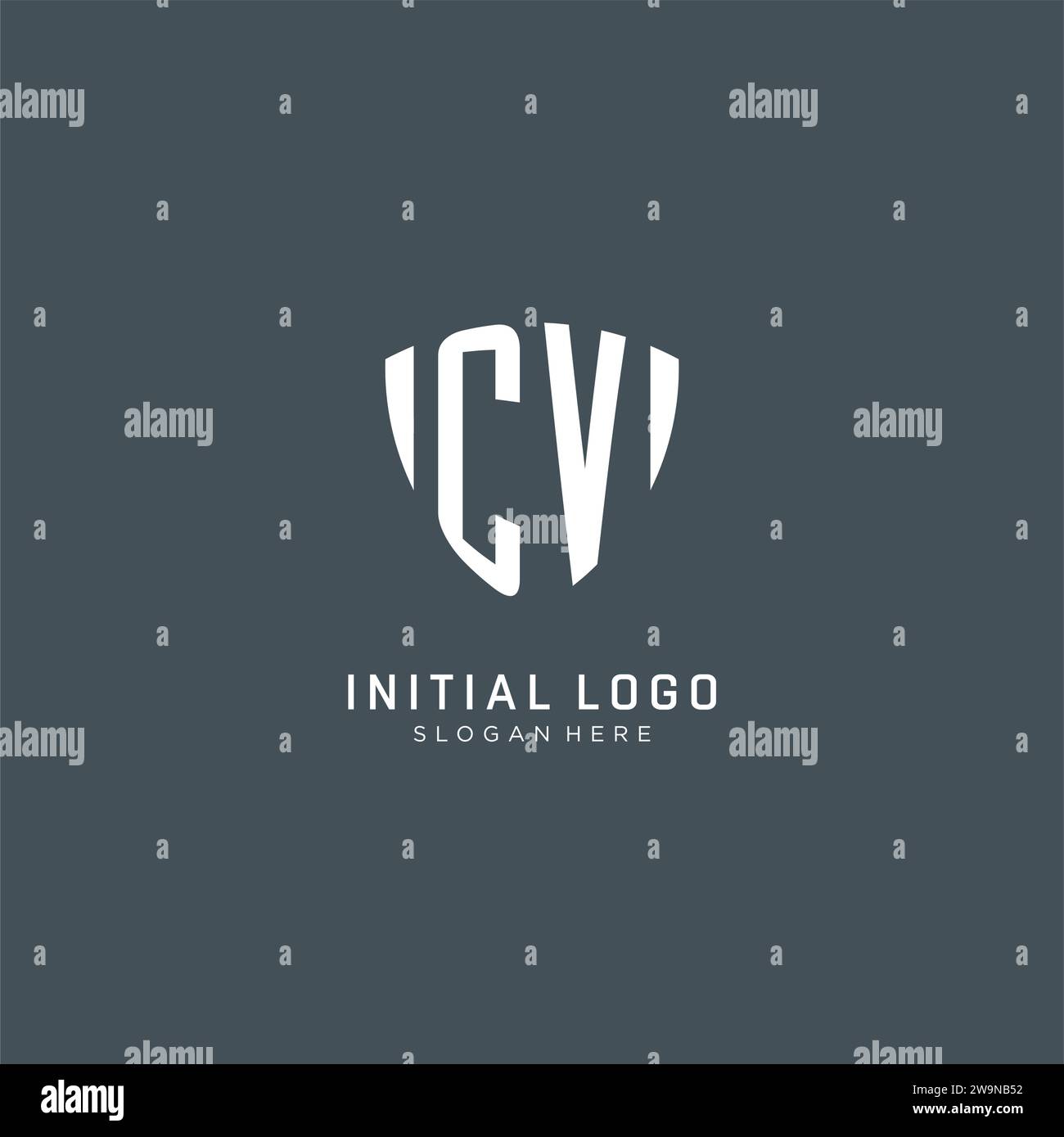 Initials CV logo shield guard shape, creative logo design concept vector graphic Stock Vector ...