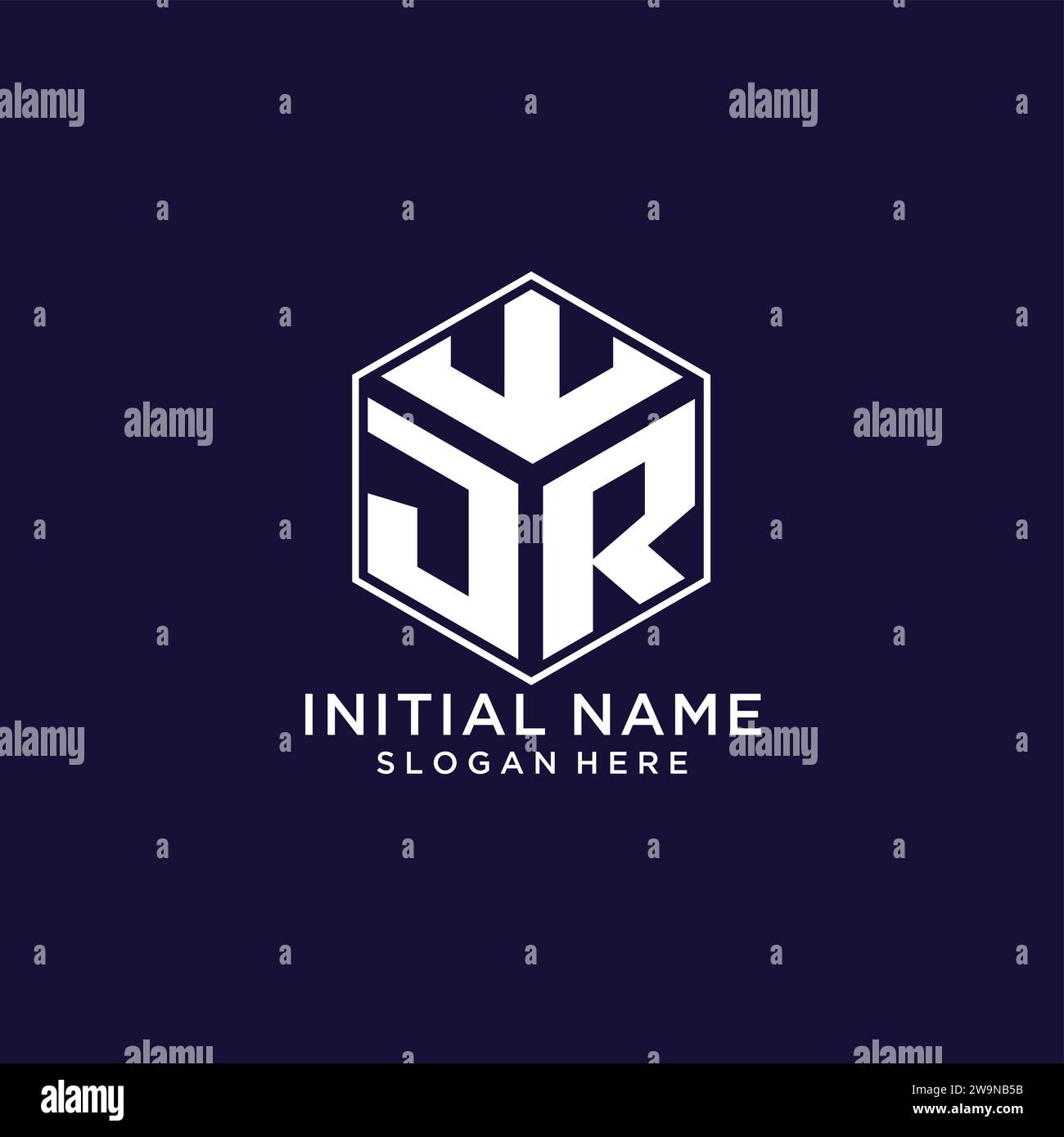 Initials JR logo hexagon shape, creative geometric logo design concept vector graphic Stock ...