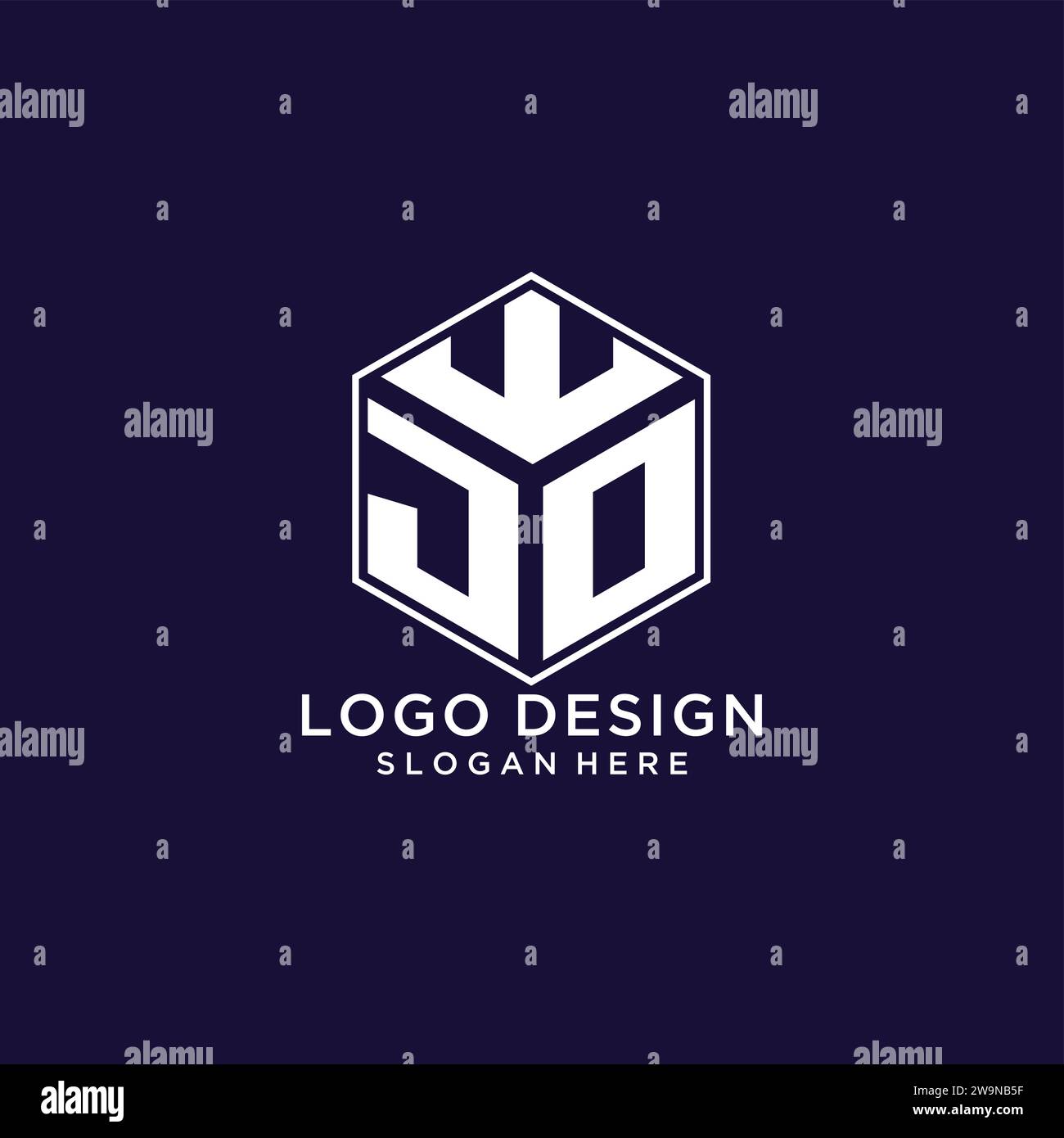 Initials JO logo hexagon shape, creative geometric logo design concept ...