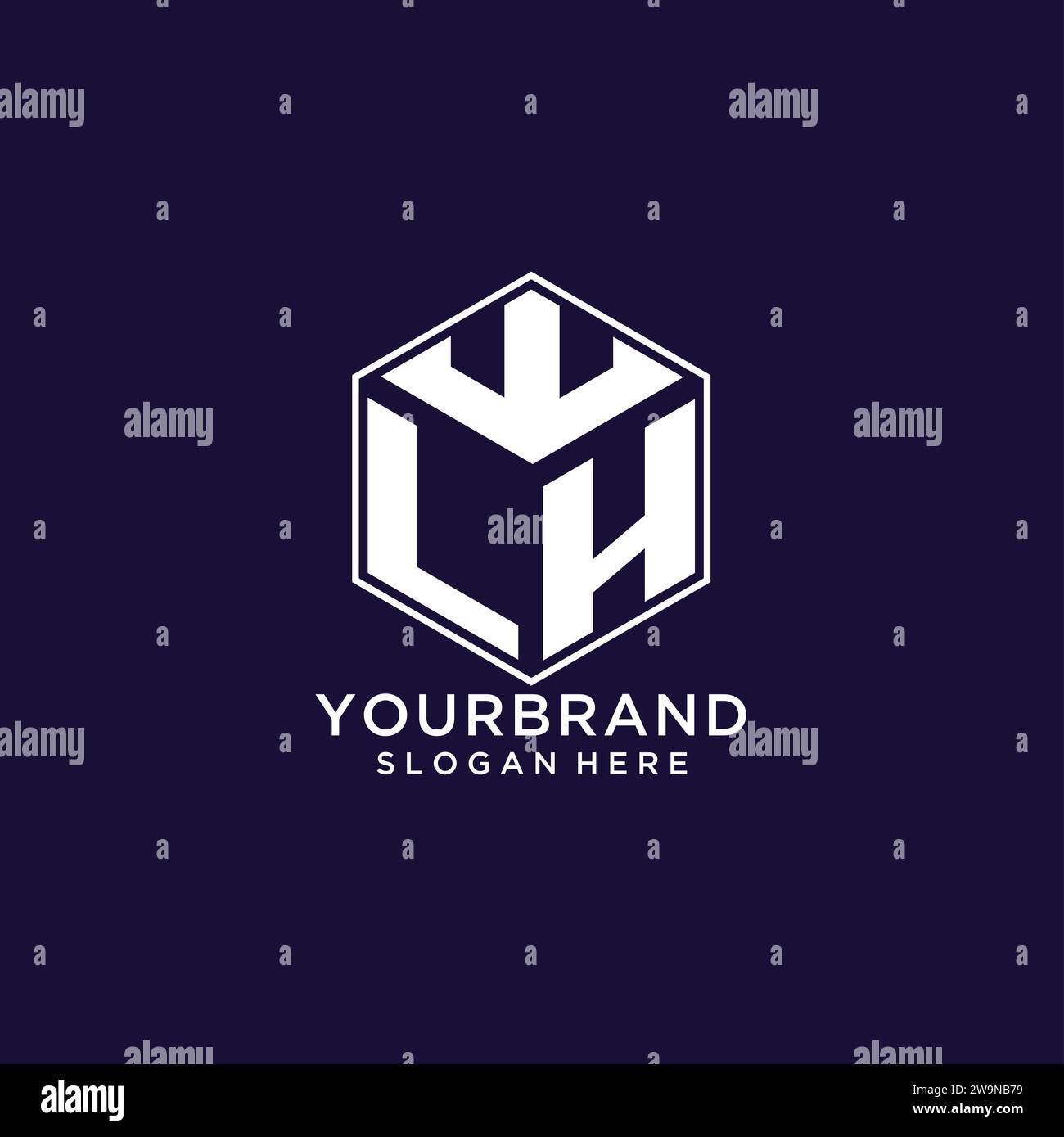 Initials LH logo hexagon shape, creative geometric logo design concept ...