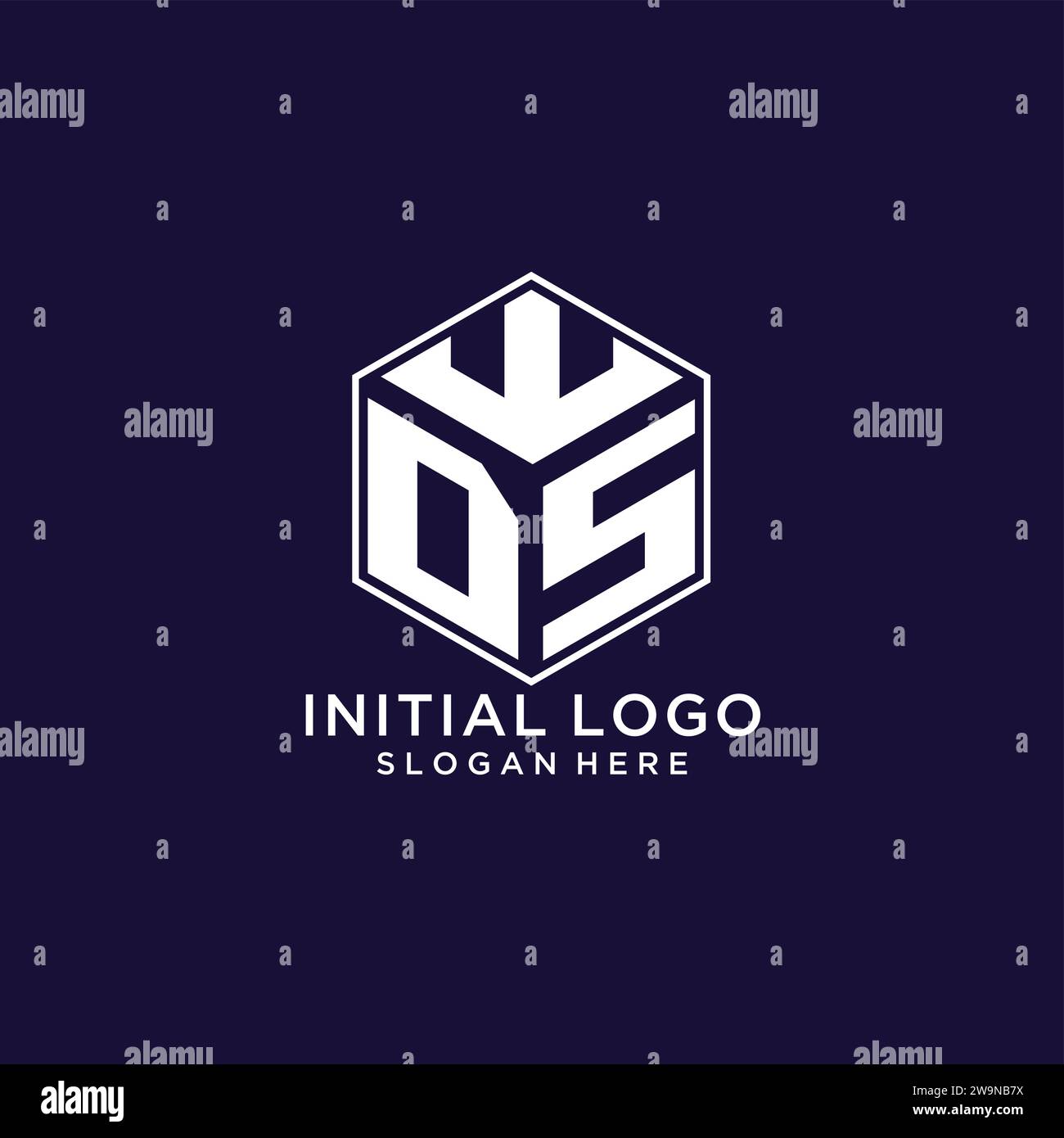 Initials DS logo hexagon shape, creative geometric logo design concept ...