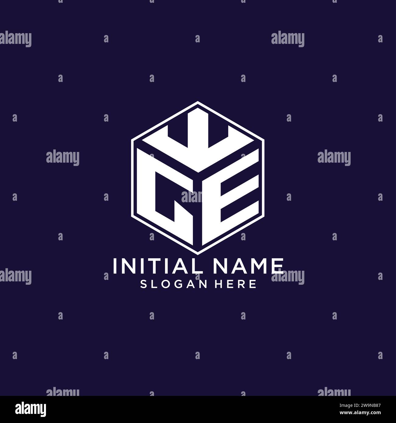 Initials GE logo hexagon shape, creative geometric logo design concept ...
