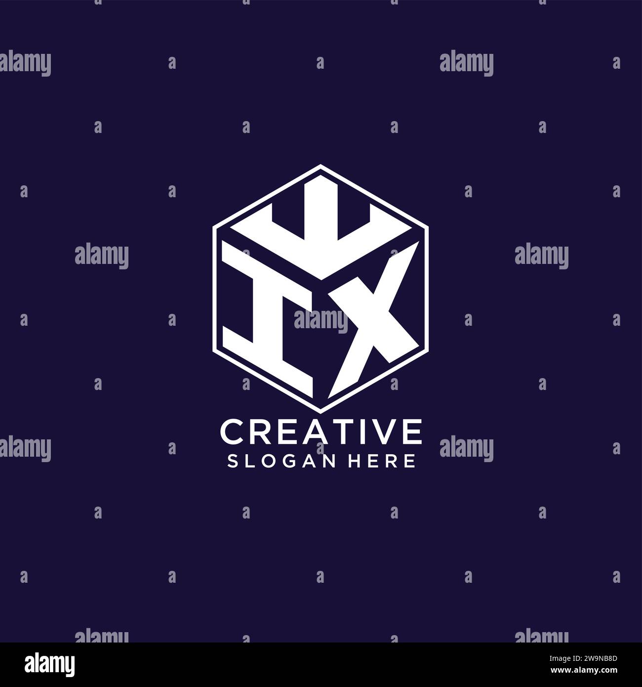 Initials IX logo hexagon shape, creative geometric logo design concept vector graphic Stock ...