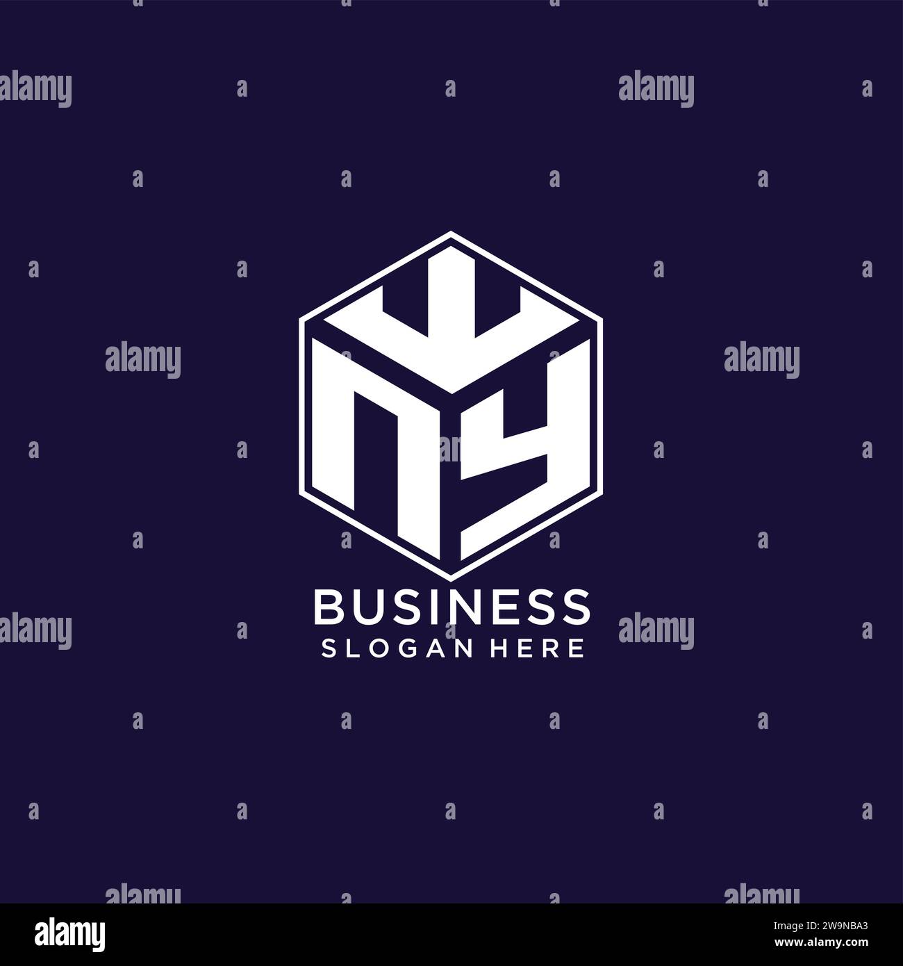 Initials NY logo hexagon shape, creative geometric logo design concept ...