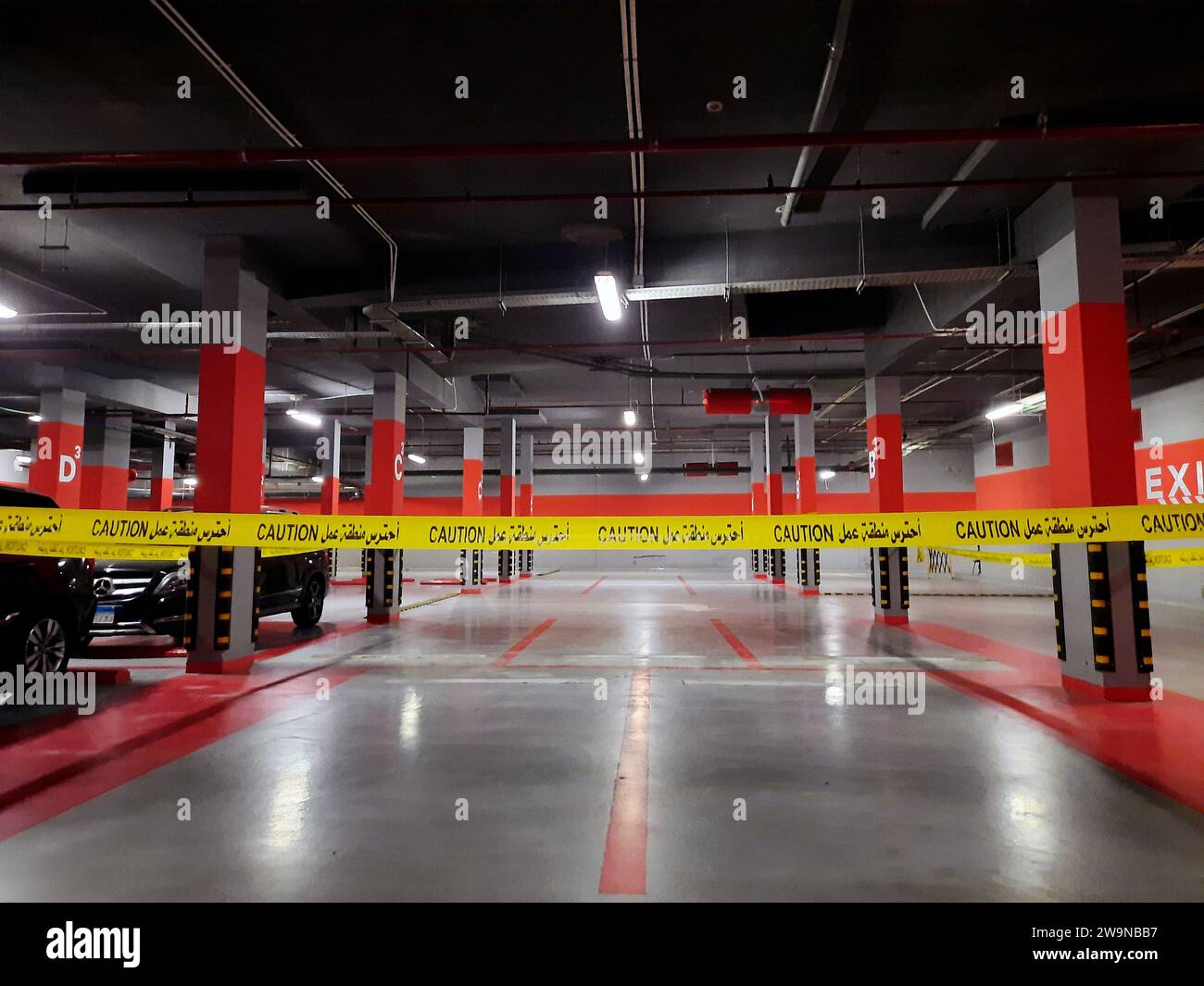 Cairo, Egypt, November 24 2023: a maintenance area zone with a yellow ...
