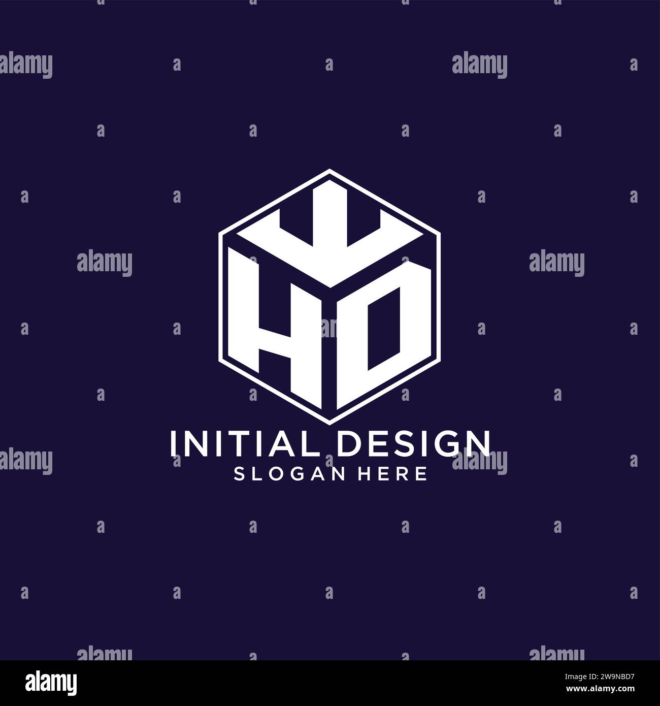 Initials HD logo hexagon shape, creative geometric logo design concept ...