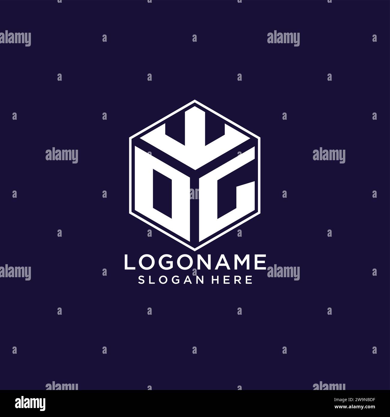Initials OG logo hexagon shape, creative geometric logo design concept ...