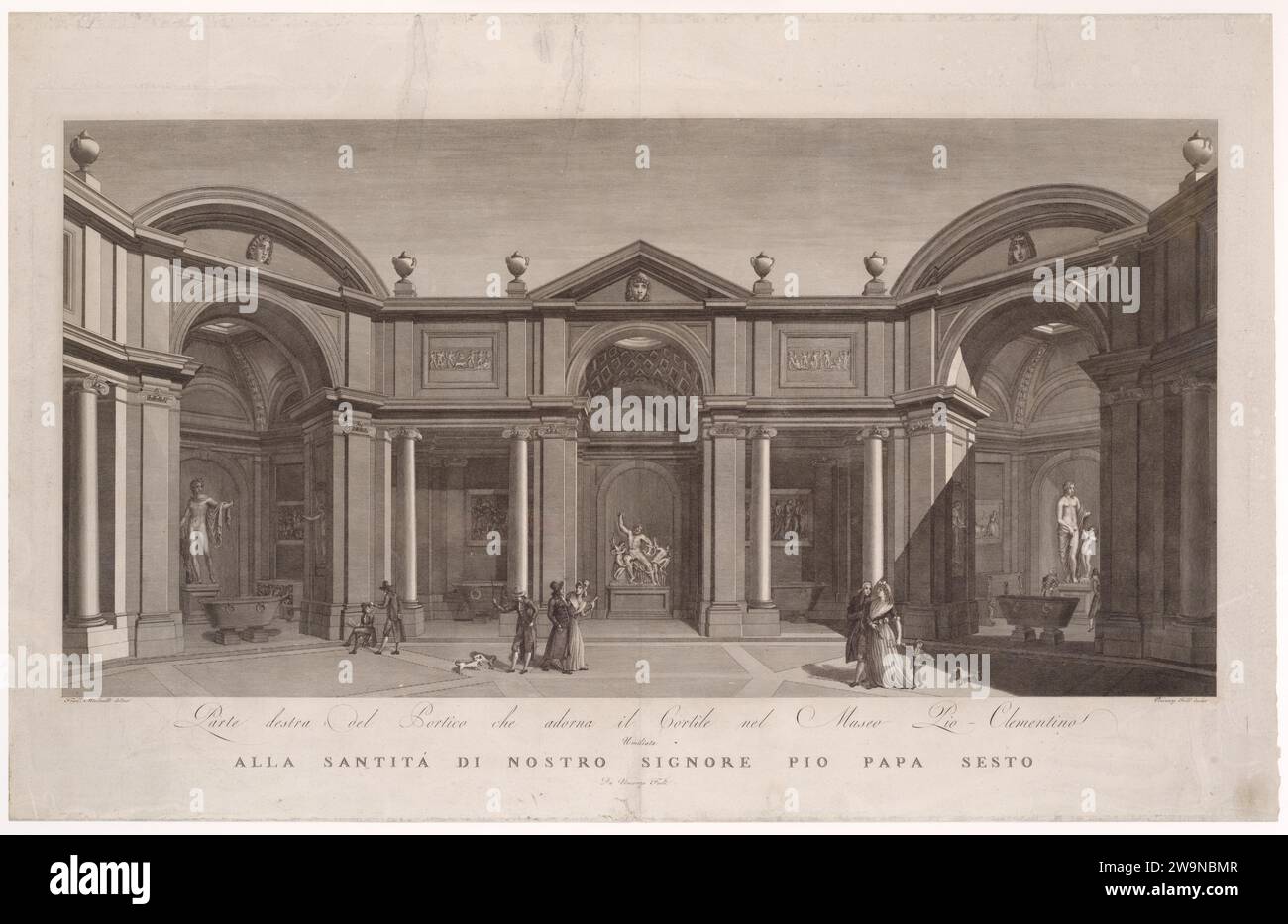 Right side of the portico in the courtyard of the Museo Pio-Clementino ...