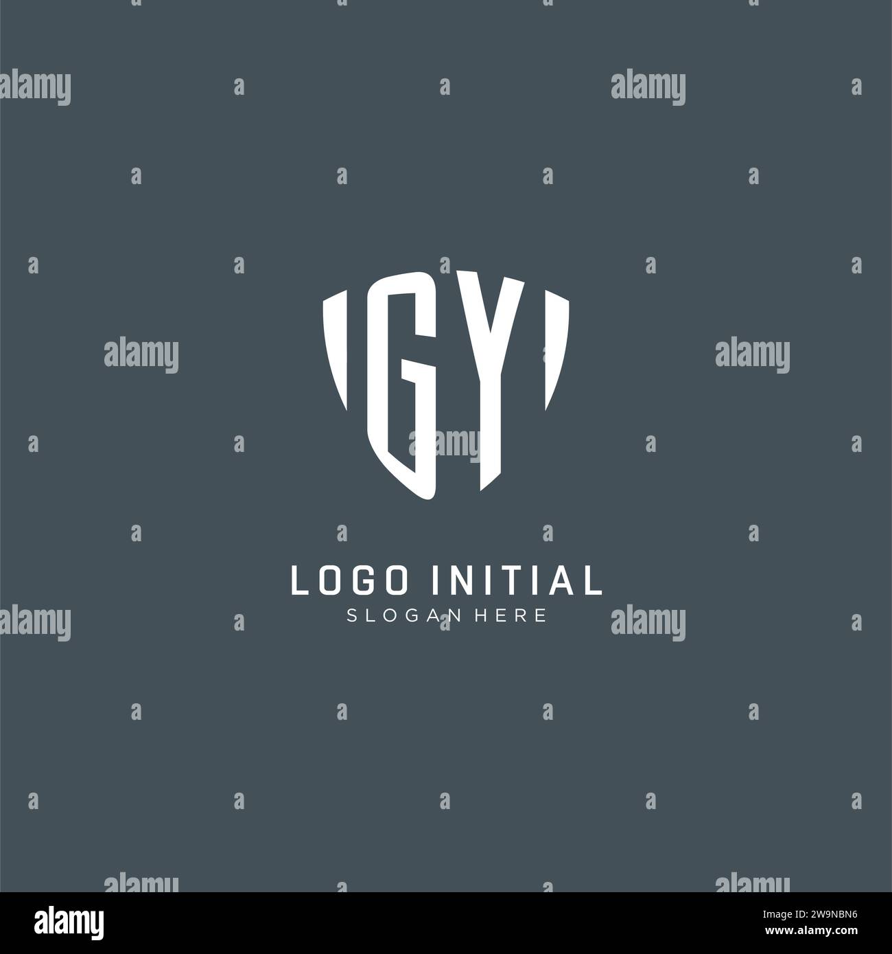 Initials GY logo shield guard shape, creative logo design concept ...