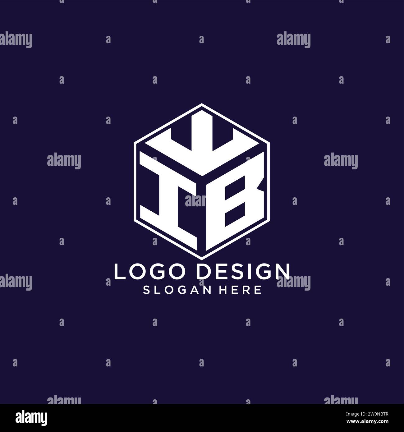 Initials IB logo hexagon shape, creative geometric logo design concept ...