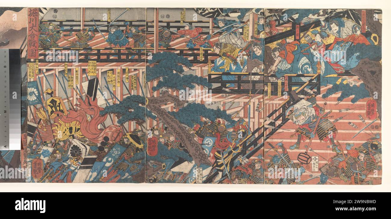 One of Fifteen Triptychs of Famous Battlescenes 1918 by Utagawa ...