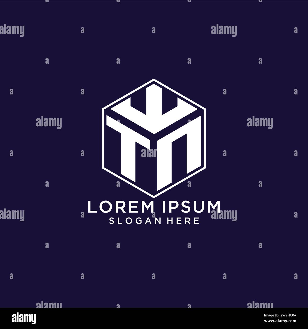 Initials TN logo hexagon shape, creative geometric logo design concept ...