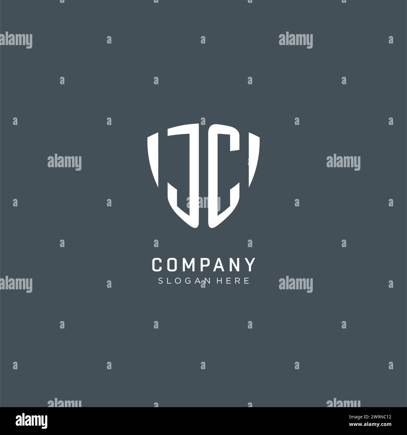 Initials JC logo shield guard shape, creative logo design concept vector graphic Stock Vector ...
