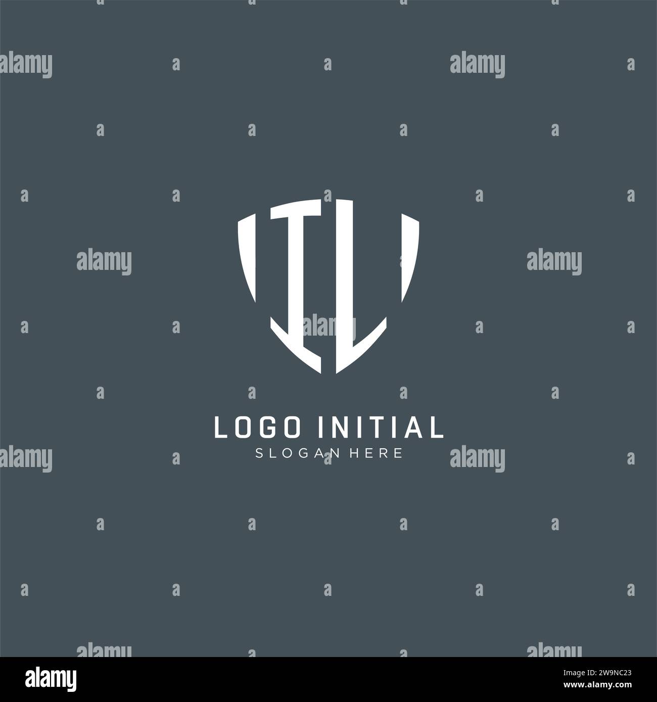 Initials IL logo shield guard shape, creative logo design concept ...
