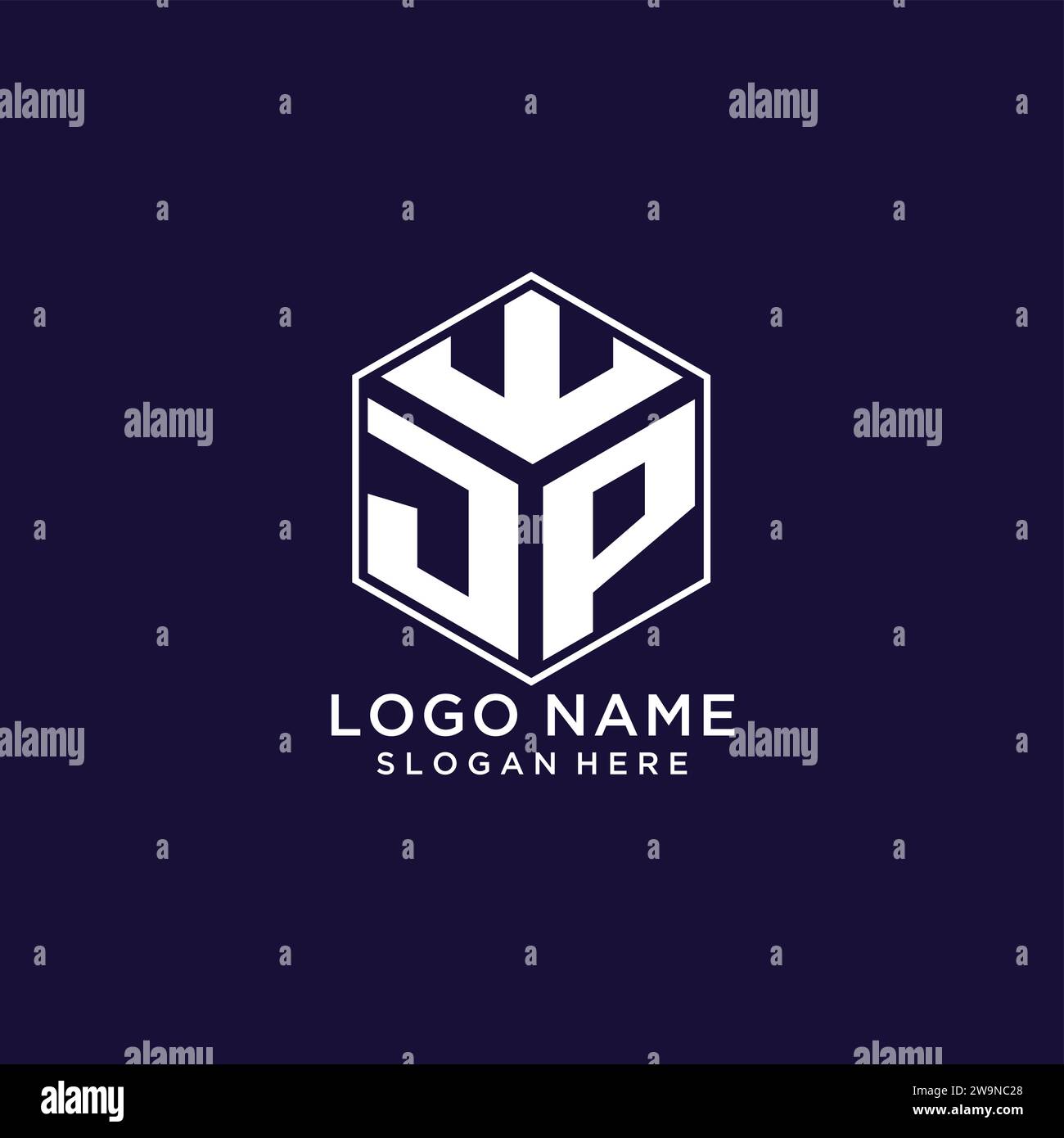 Initials JP logo hexagon shape, creative geometric logo design concept vector graphic Stock ...