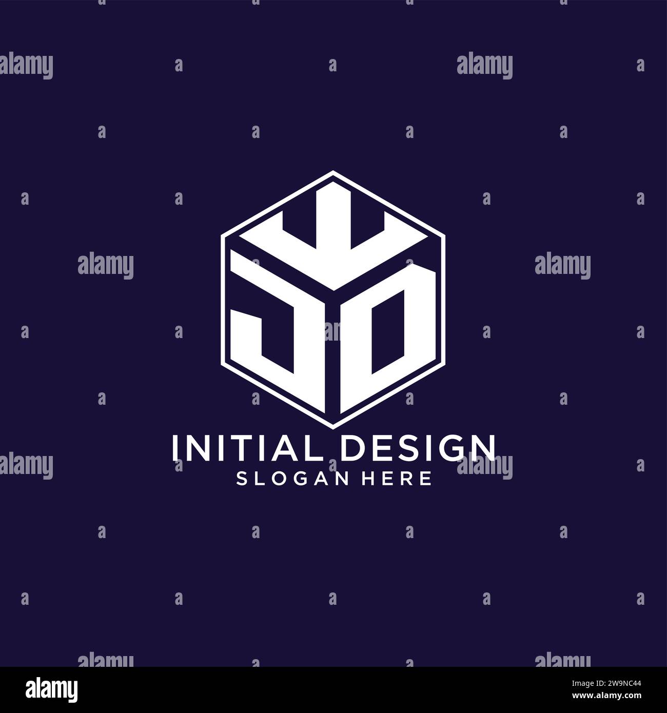 Initials JD logo hexagon shape, creative geometric logo design concept ...