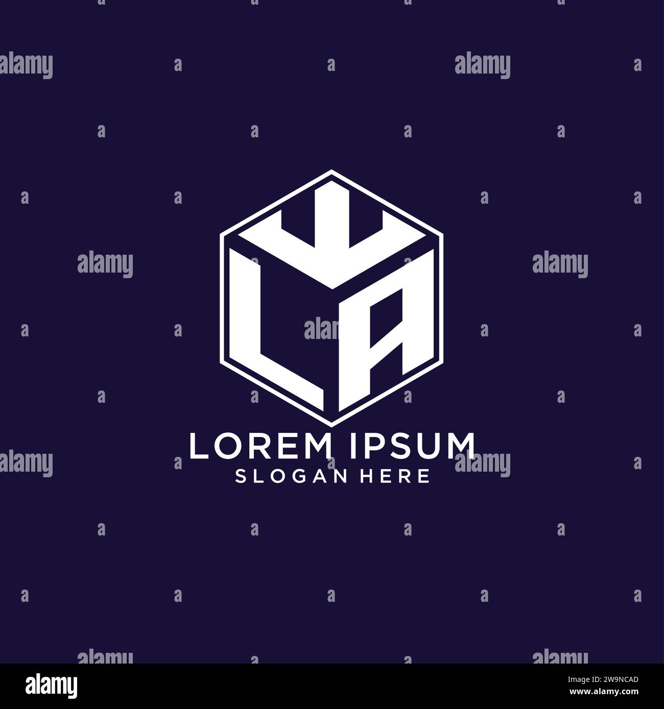 Initials LA logo hexagon shape, creative geometric logo design concept ...