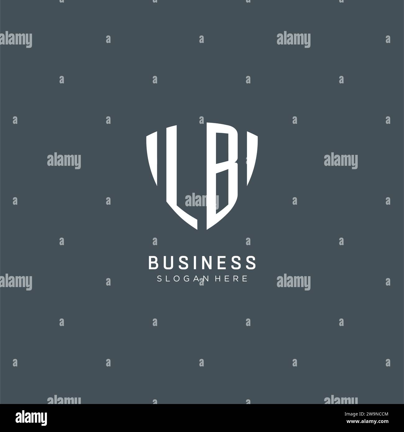 Initials LB logo shield guard shape, creative logo design concept ...