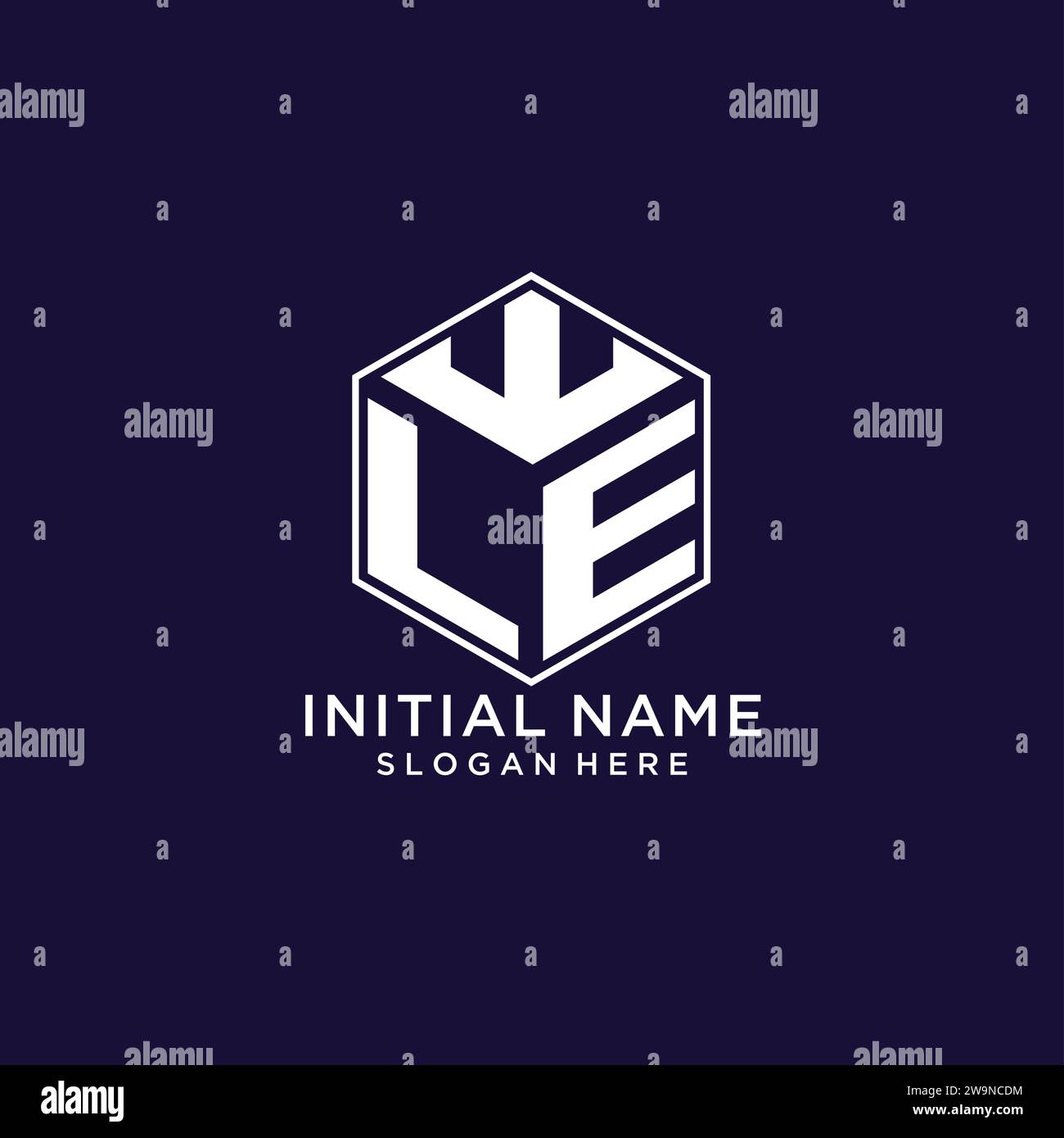 Initials LE logo hexagon shape, creative geometric logo design concept ...
