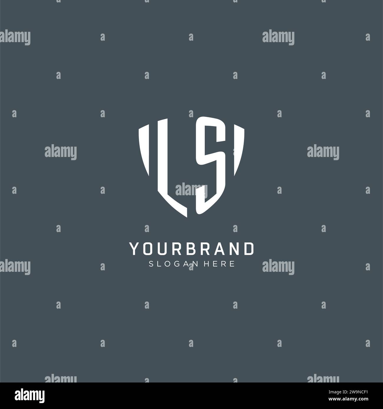 Initials LS logo shield guard shape, creative logo design concept vector graphic Stock Vector ...