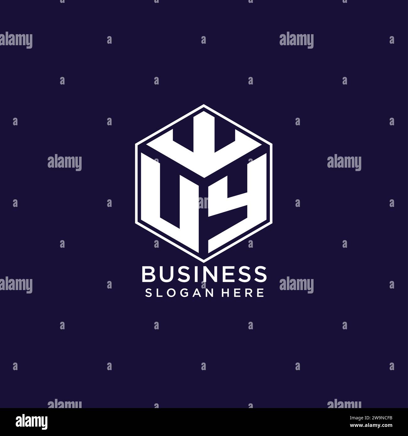 Initials UY logo hexagon shape, creative geometric logo design concept ...