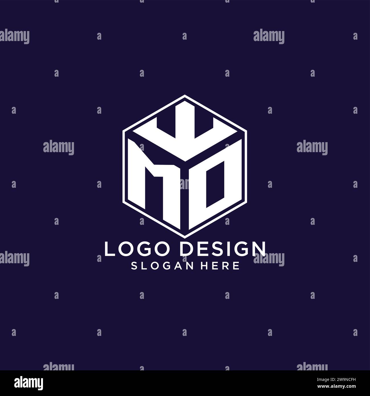 Initials MO logo hexagon shape, creative geometric logo design concept ...