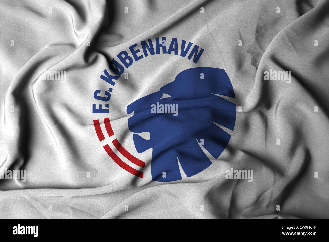 selective focus of Copenhagen F.C. logo Football clubs in Denmark. with ...