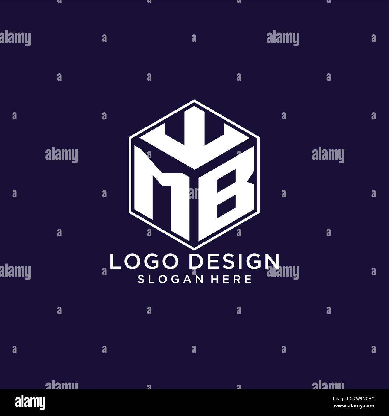 Initials MB logo hexagon shape, creative geometric logo design concept vector graphic Stock ...