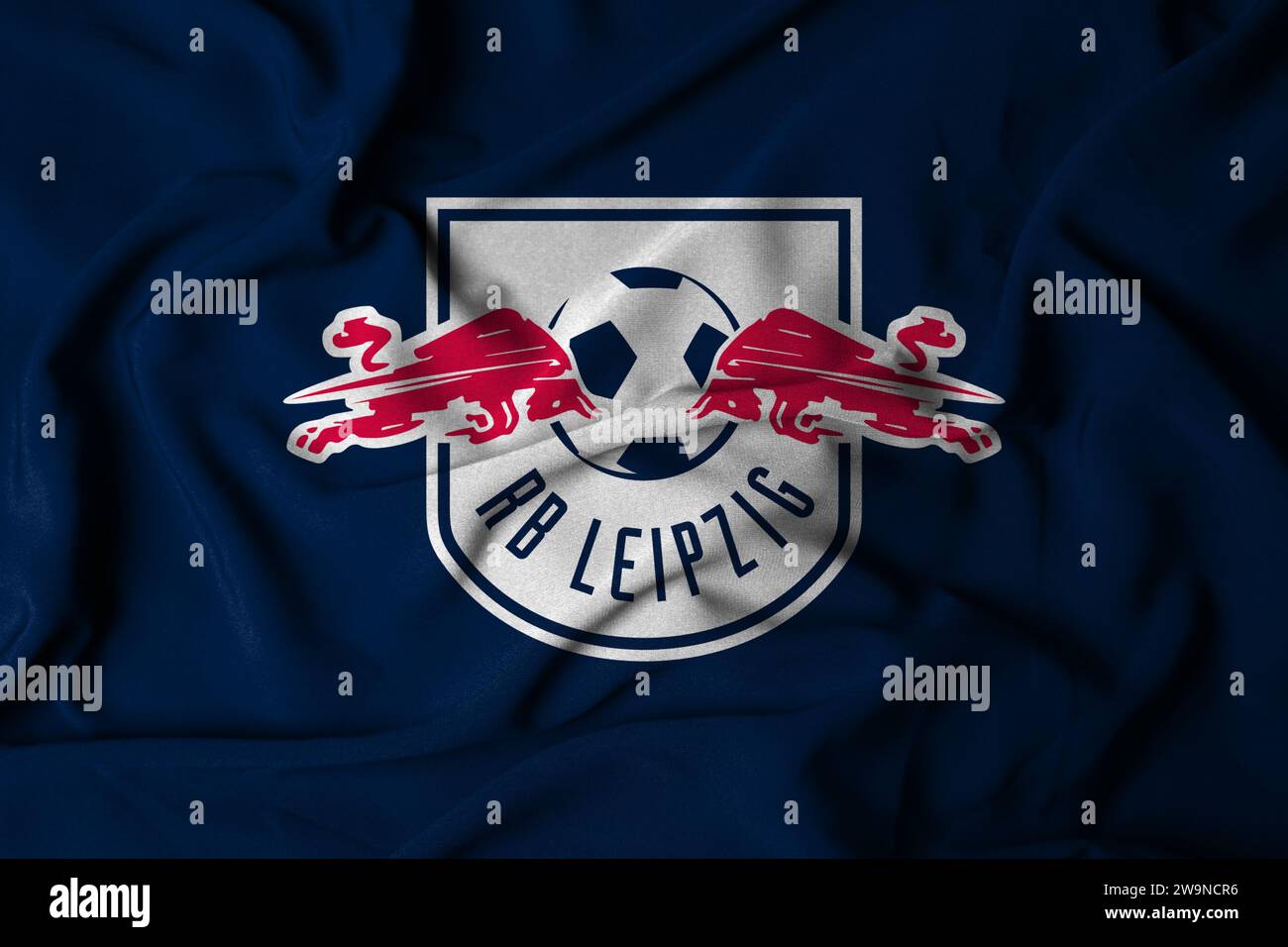 selective focus of RB Leipzig logo. Leipzig city football club, Saxony ...