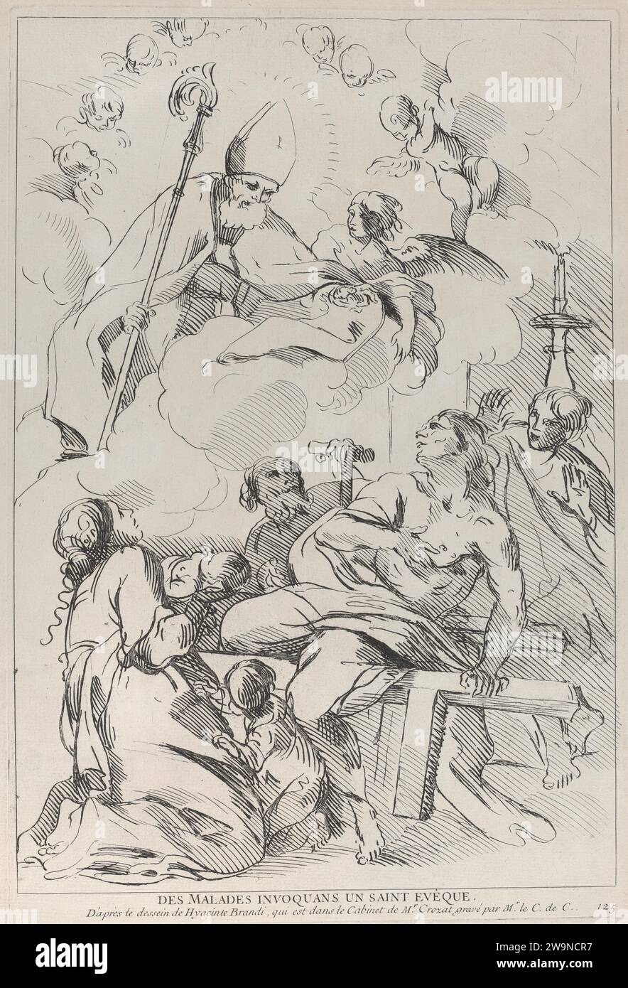 Sick people summoning a Bishop saint, who appears at upper left 1960 by ...