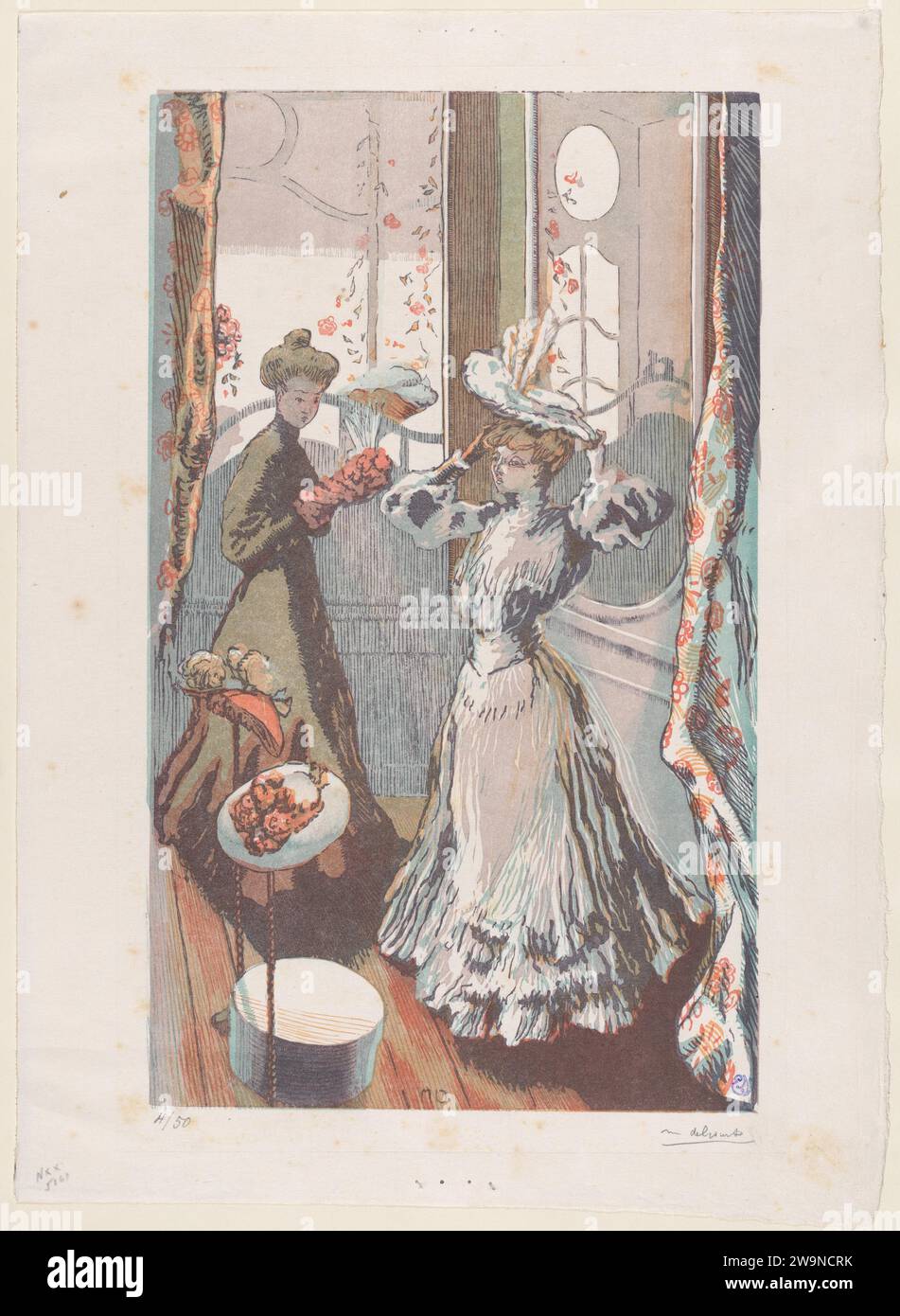 Chez la Modiste 1961 by Maurice Delcourt Stock Photo - Alamy