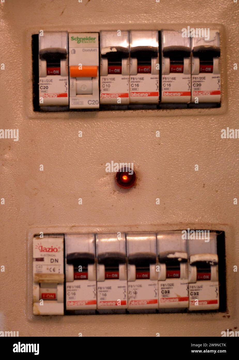 Cairo, Egypt, December 16 2023: A distribution board, panelboard ...