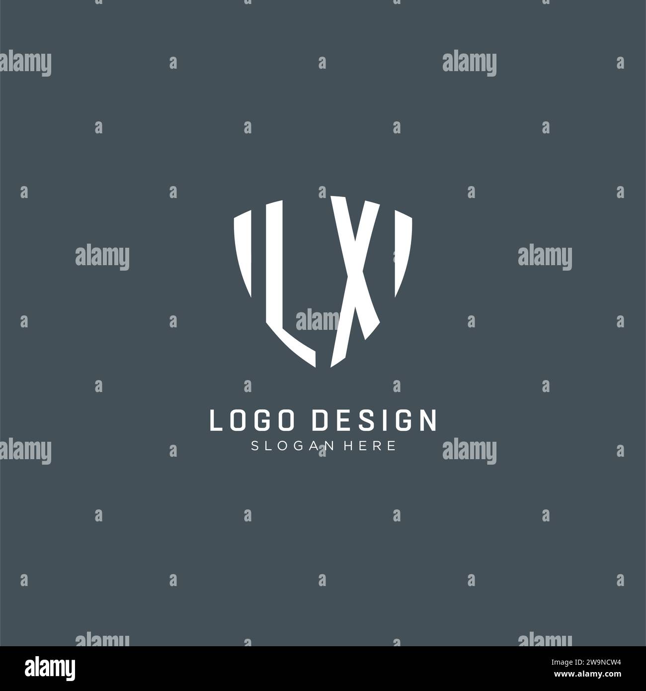 Initials LX logo shield guard shape, creative logo design concept vector graphic Stock Vector ...