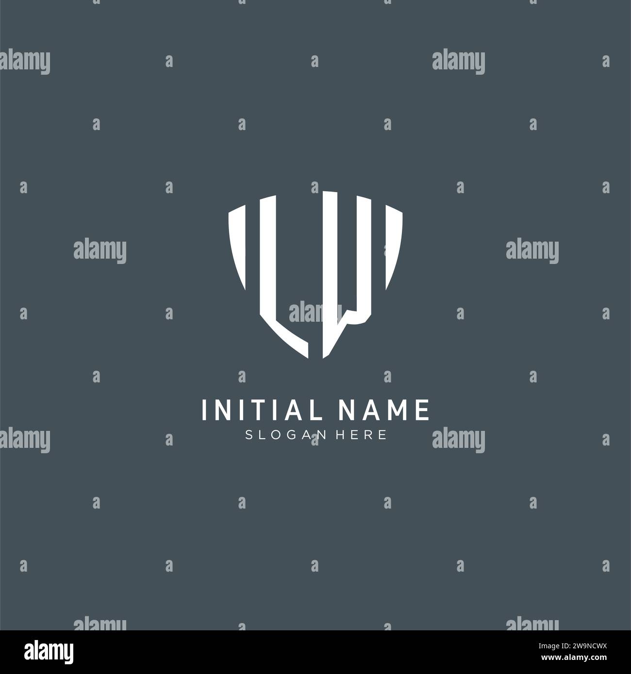 Initials LW logo shield guard shape, creative logo design concept ... Initials LW logo shield guard shape, creative logo design concept ...