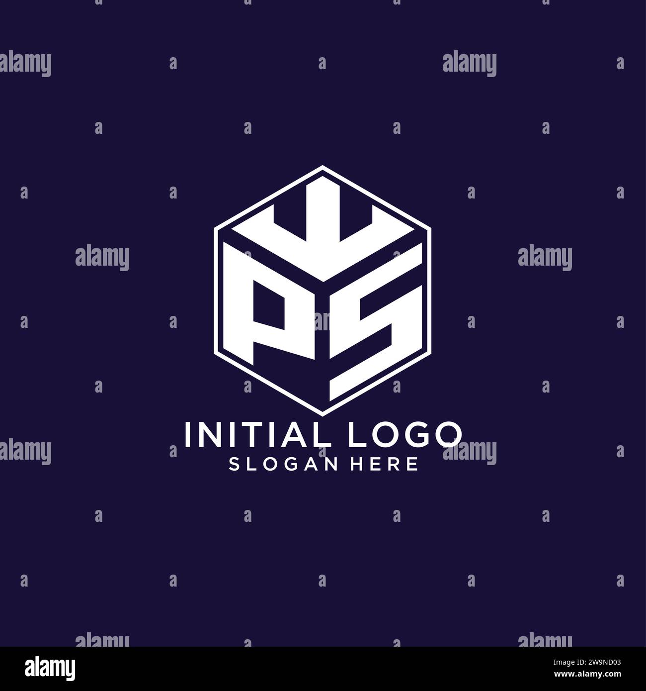 Initials PS logo hexagon shape, creative geometric logo design concept vector graphic Stock ...