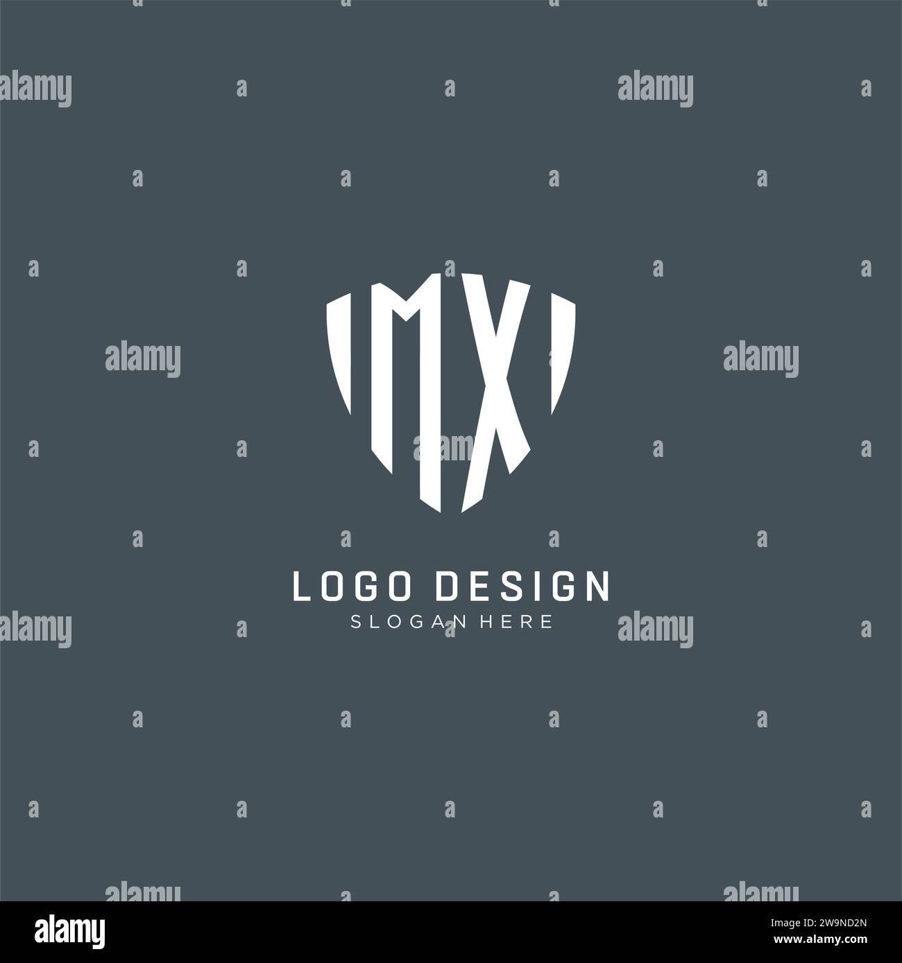 Initials MX logo shield guard shape, creative logo design concept vector graphic Stock Vector ...