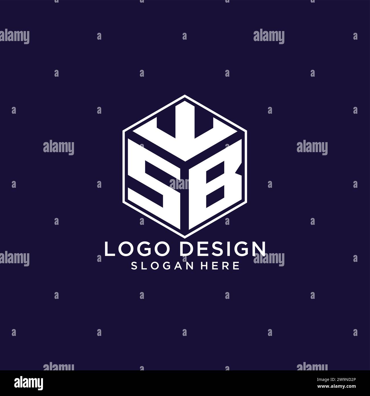 Initials SB logo hexagon shape, creative geometric logo design concept ...