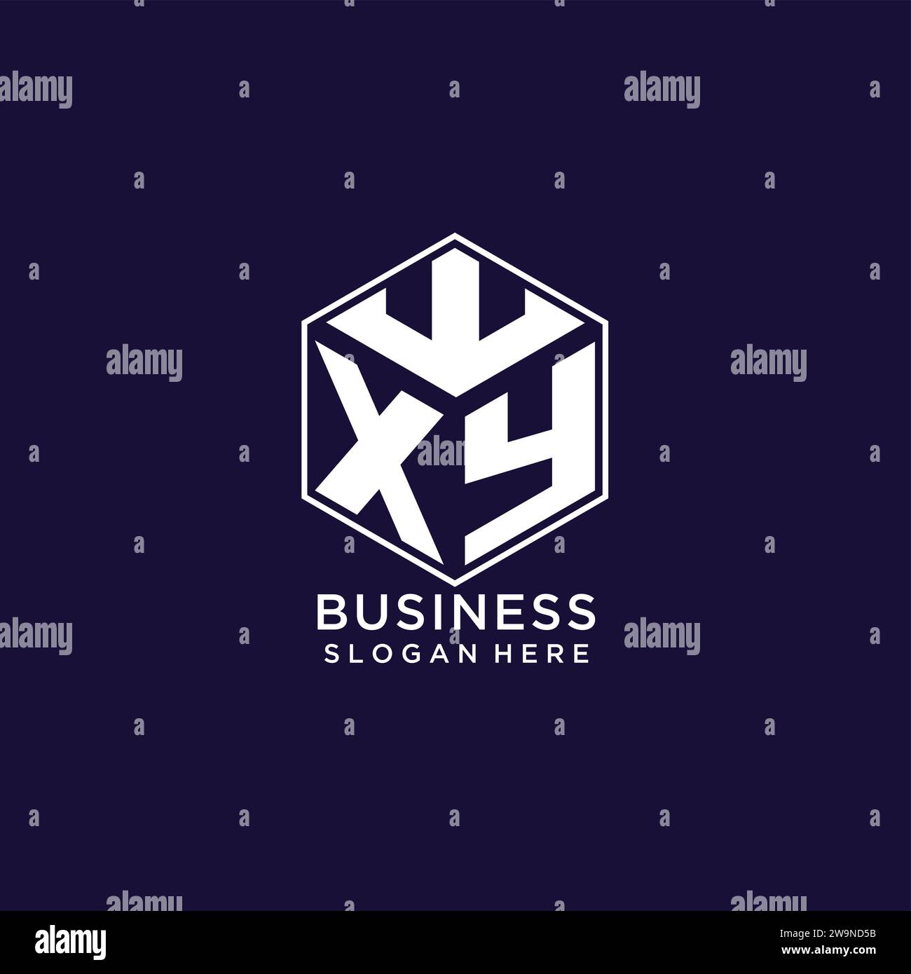 Initials XY logo hexagon shape, creative geometric logo design concept vector graphic Stock ...