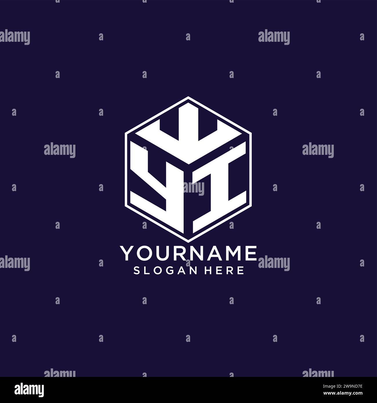 Initials YI logo hexagon shape, creative geometric logo design concept ...