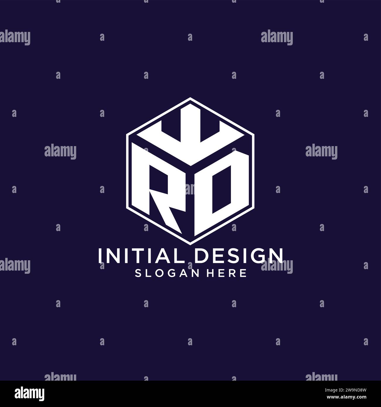 Initials RD logo hexagon shape, creative geometric logo design concept ...